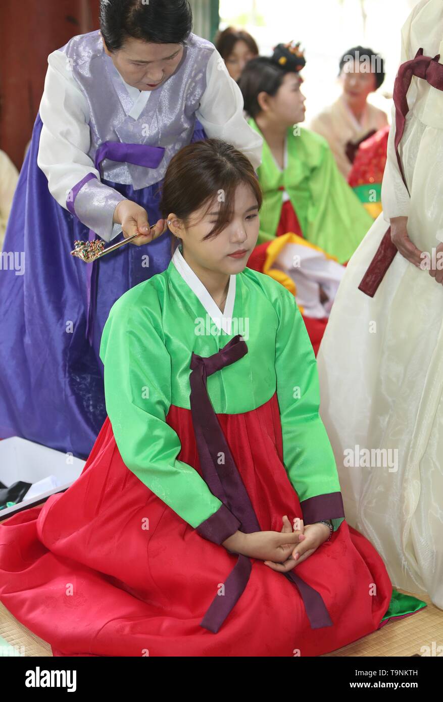 20th May, 2019. Traditional coming-of-age ceremony A student, dressed ...