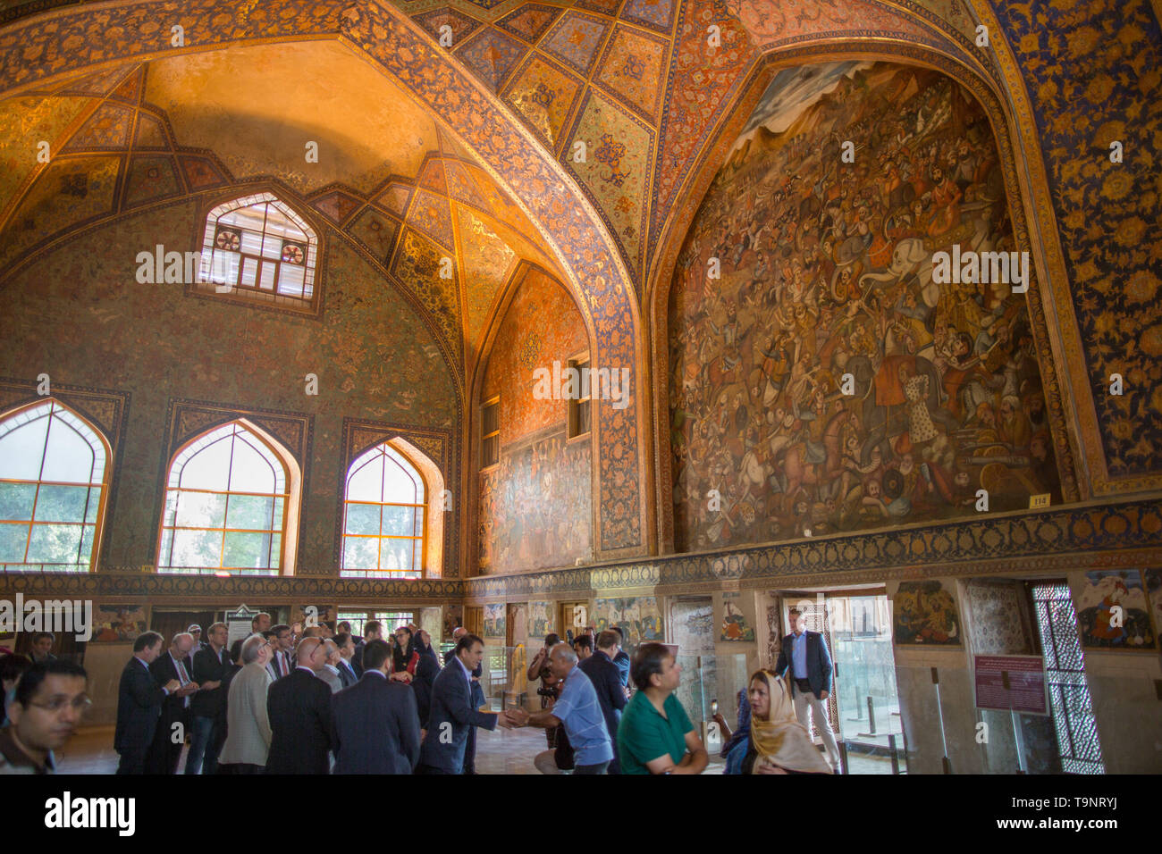 Isfahan, Iran. 21st July, 2015. People visit the Hasht Behesht Palace ...