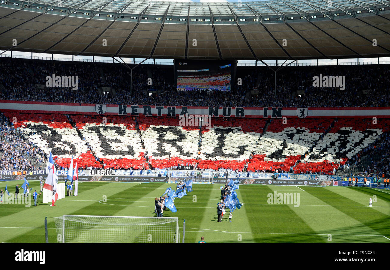 Berlin, Deutschland. 18th May, 2019. Fanchoreo of the Berlin fans ...