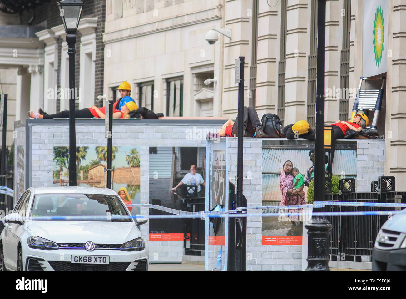London, UK. 20th May, 2019. Greenpeace activists block all 5 entrances ...