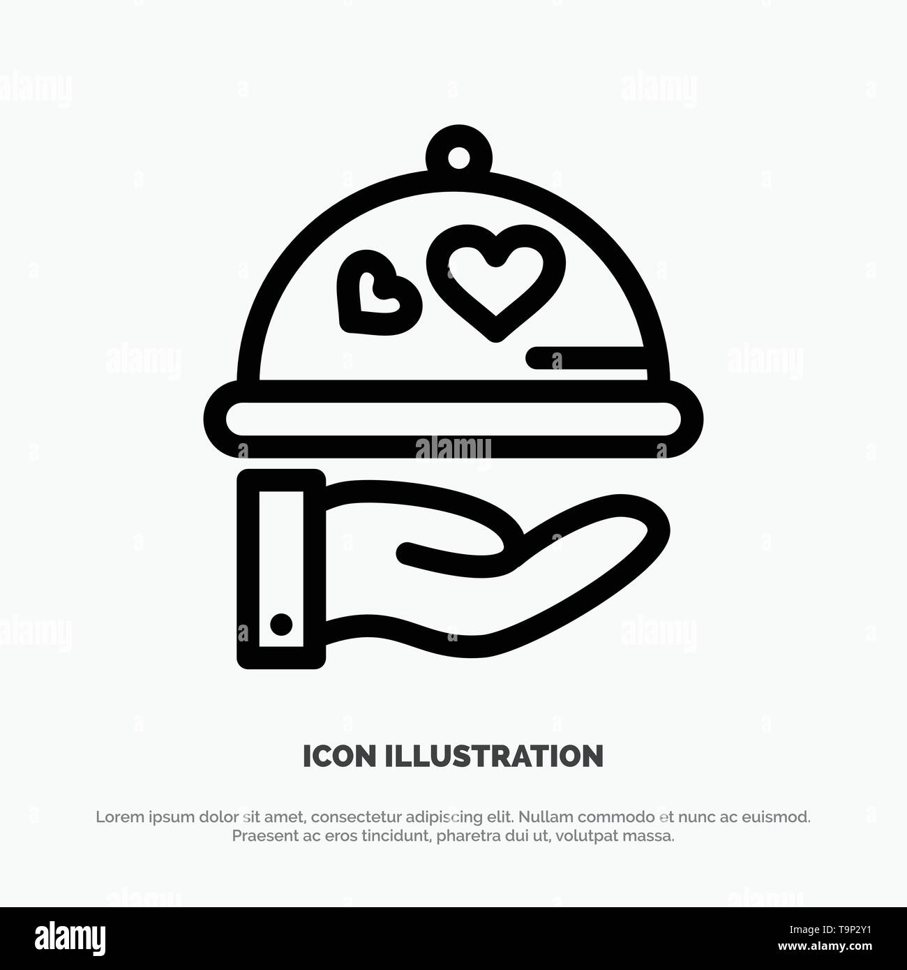 Dish, Love, Wedding, Heart Line Icon Vector Stock Vector Image & Art ...