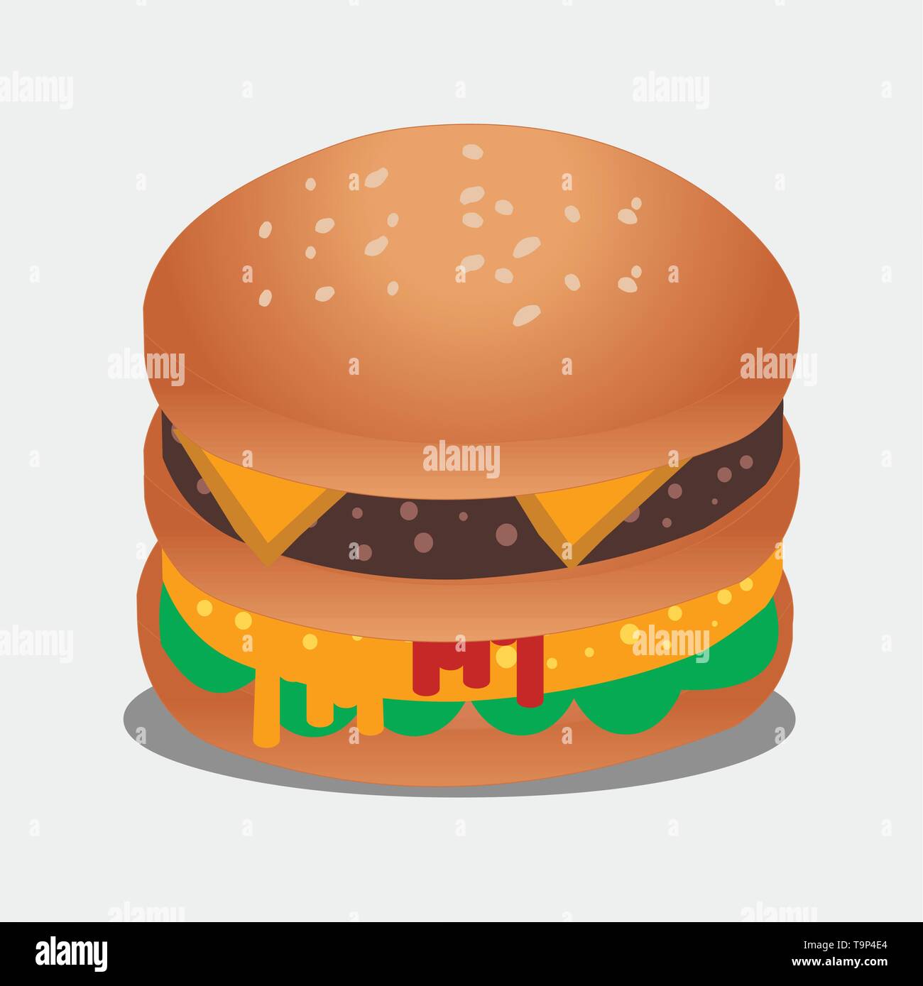 Big burger vector hi-res stock photography and images - Alamy