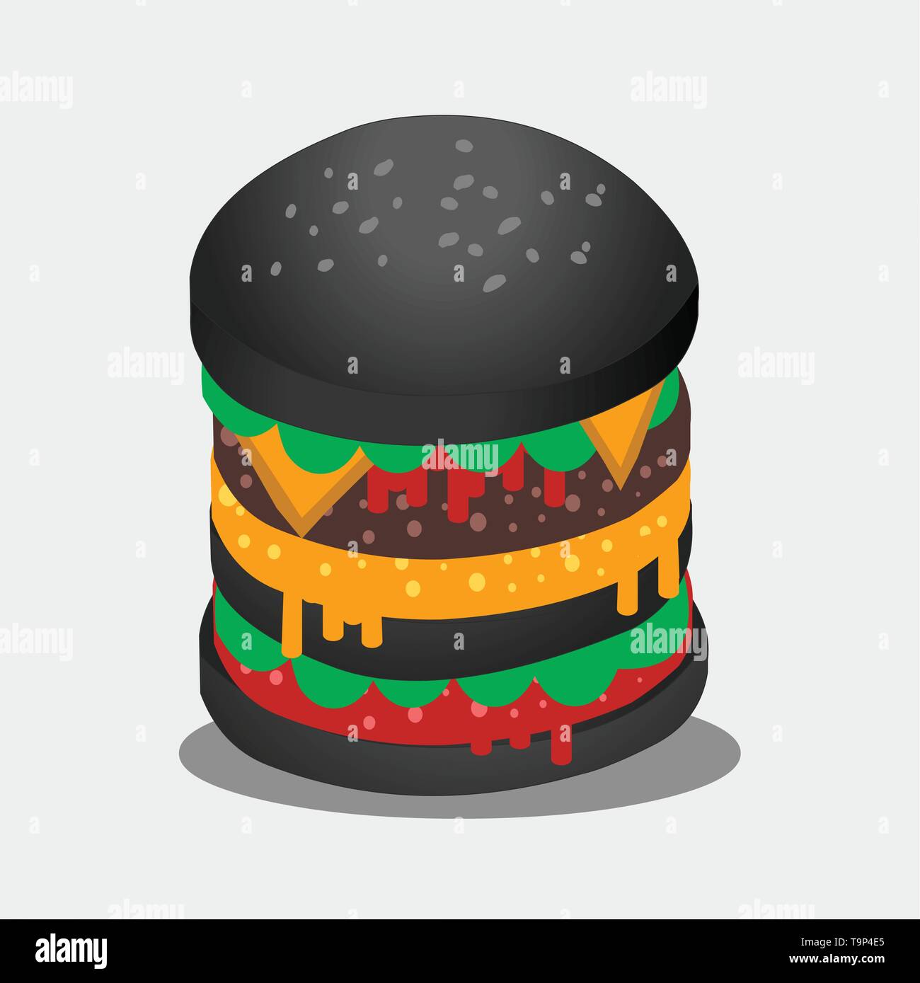 Black burger Stock Vector Images - Alamy