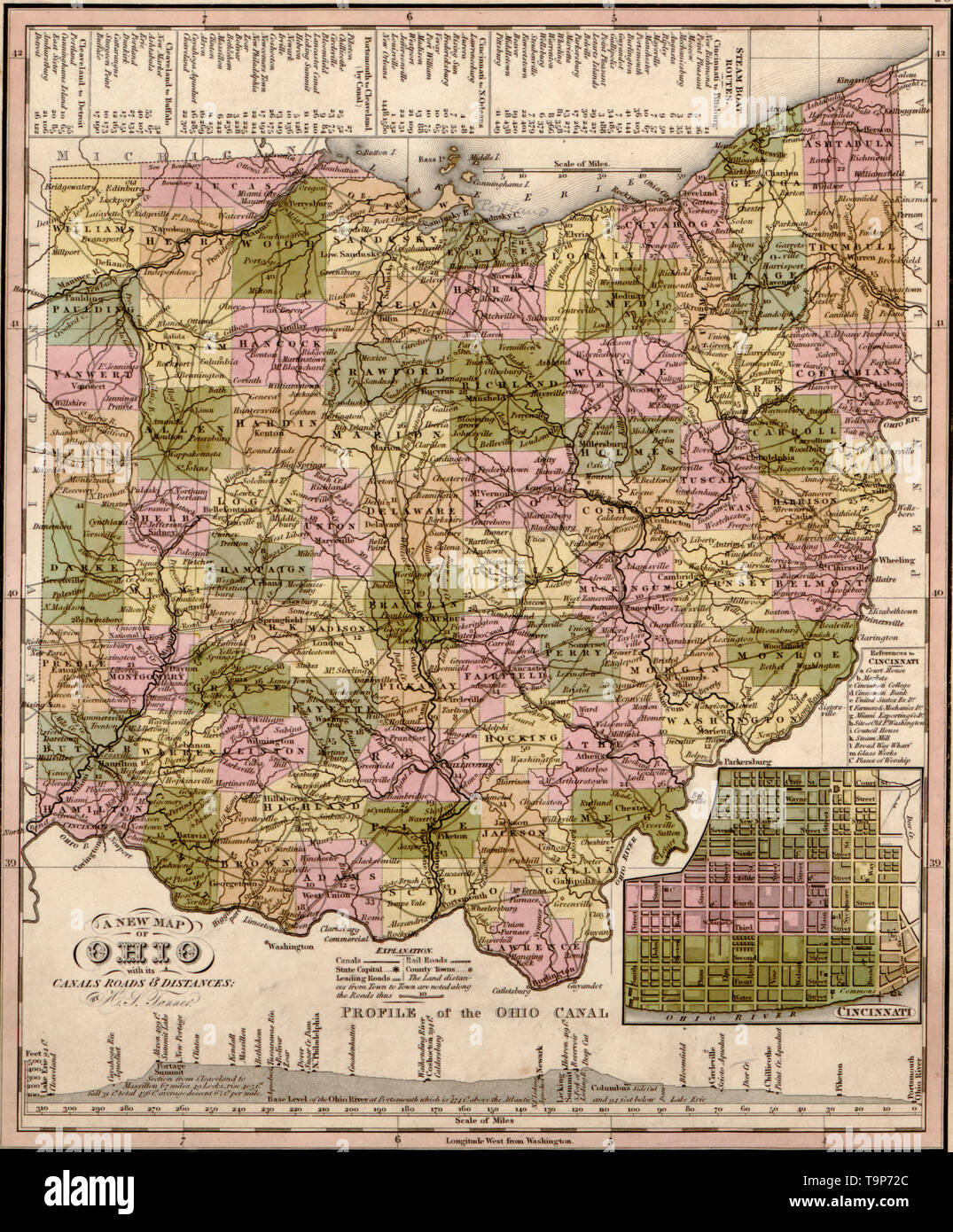 Ohio map hi-res stock photography and images - Alamy