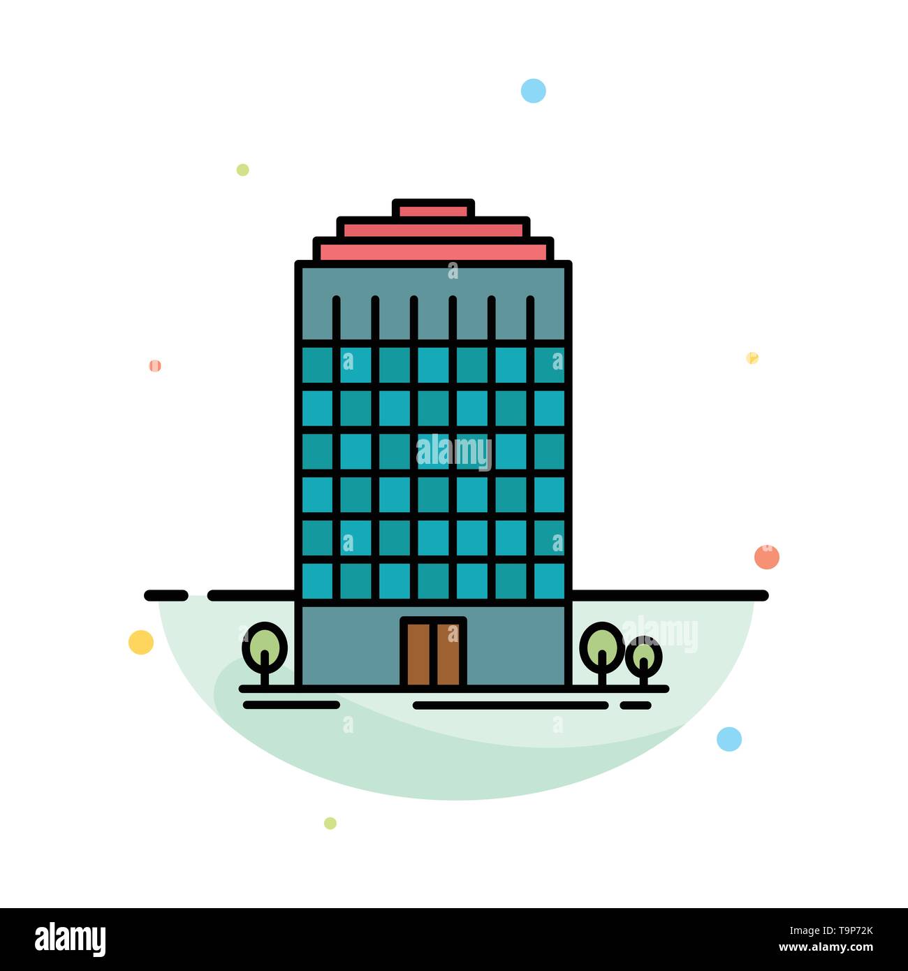Flat Office Building Icon