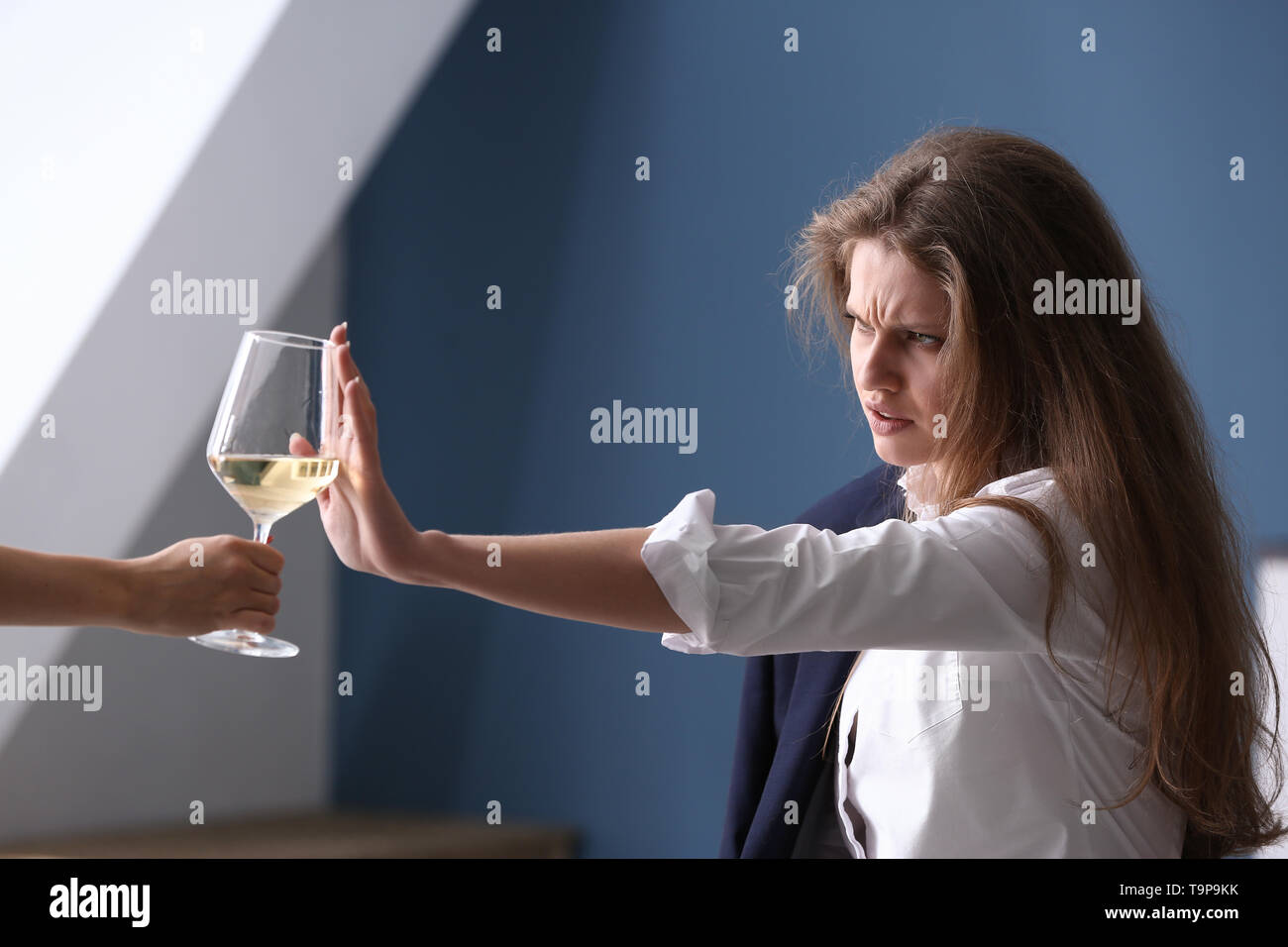 Refusing alcohol drink hi-res stock photography and images - Alamy