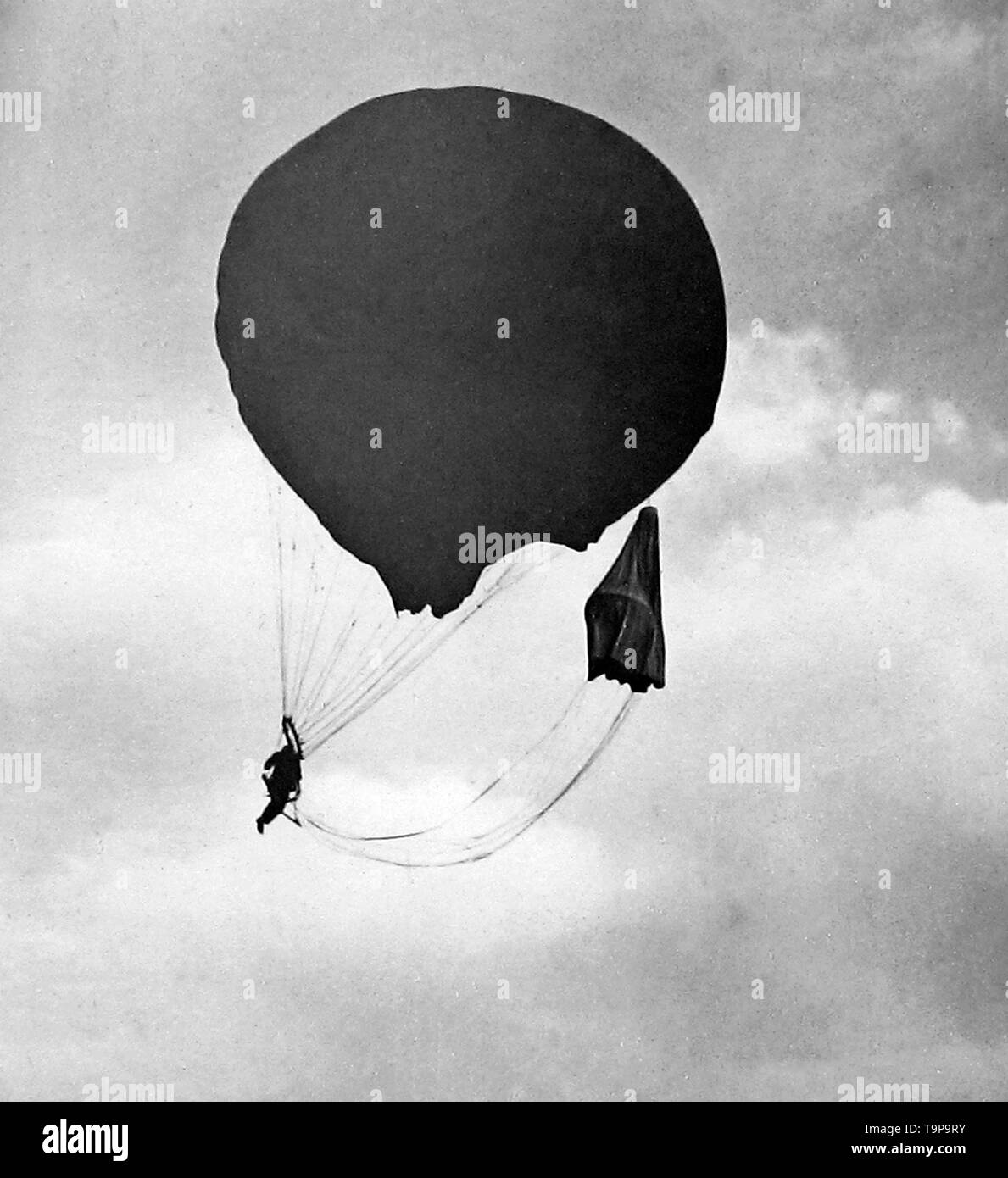 Parachuting from a balloon Stock Photo - Alamy