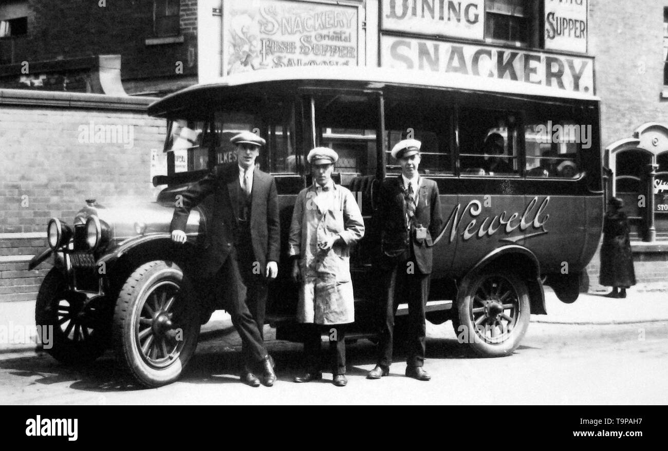 Newells bus service to Ilkeston in 1926, Nottingham Stock Photo - Alamy