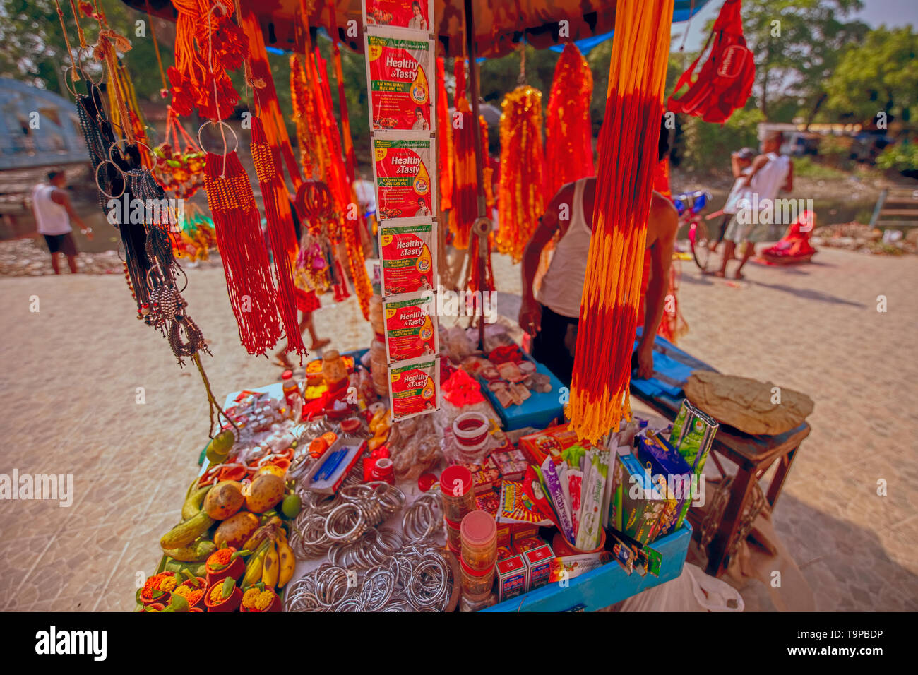 Goddess Kali,worship material,pavement stall,Bengalee year end ,day ...