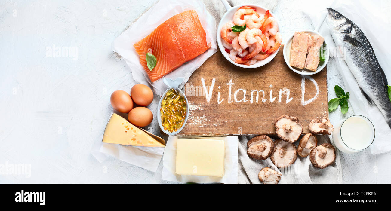 Foods rich in natural vitamin D. Balanced diet nutritio. Healthy eating ...