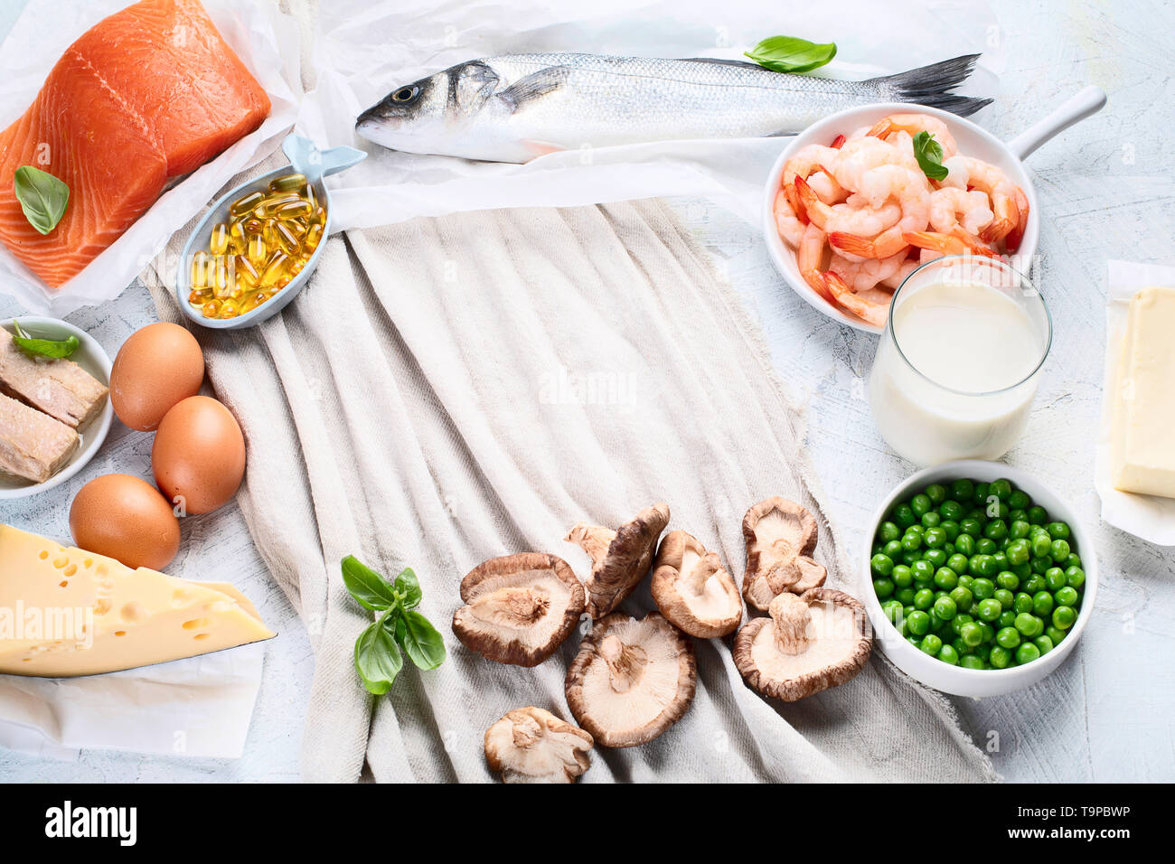 Foods rich in natural vitamin D. Balanced diet nutritio. Healthy eating ...