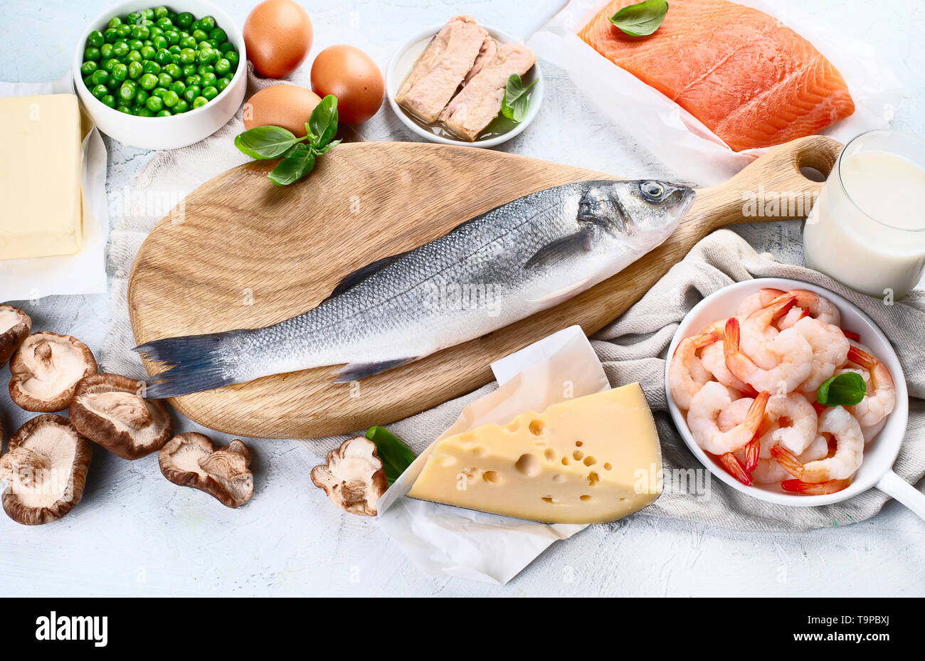 Foods rich in natural vitamin D. Balanced diet nutritio. Healthy eating ...