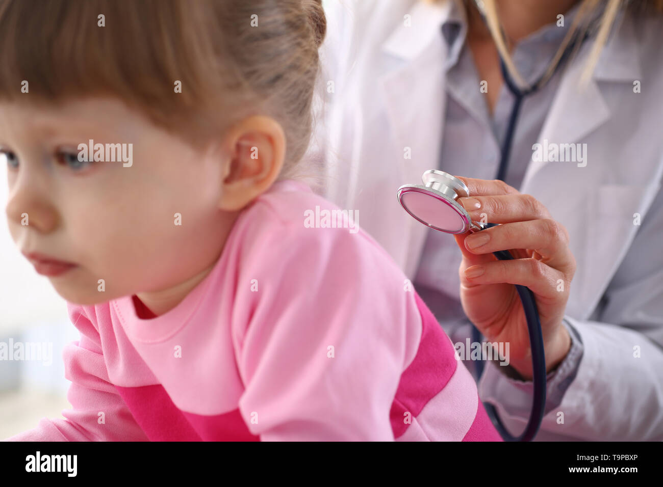 Female doctor arm hold stethoscope measuring patient heartbeat Stock ...