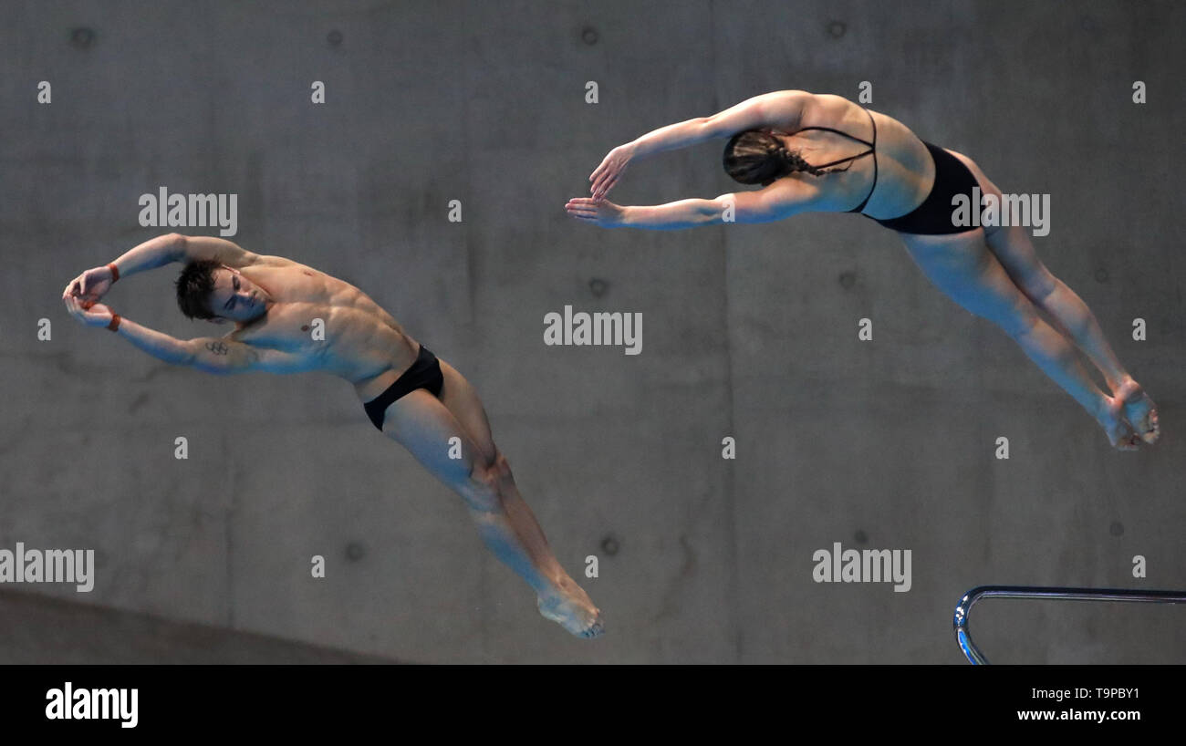 Great Britain's Thomas Daley and Grace Reid in the 3m Synchro ...