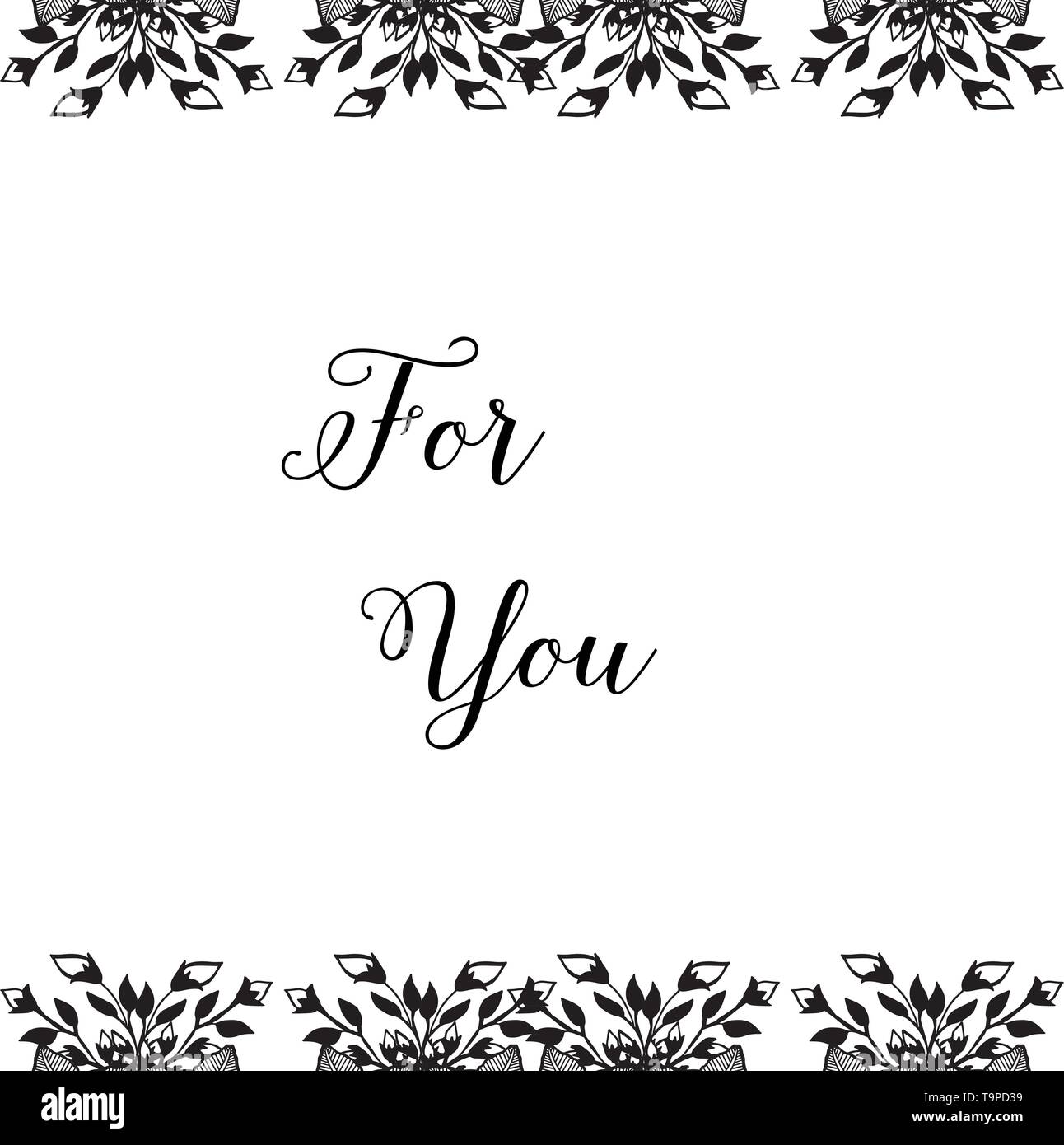 Vector illustration design for you with wallpaper flower frame hand ...