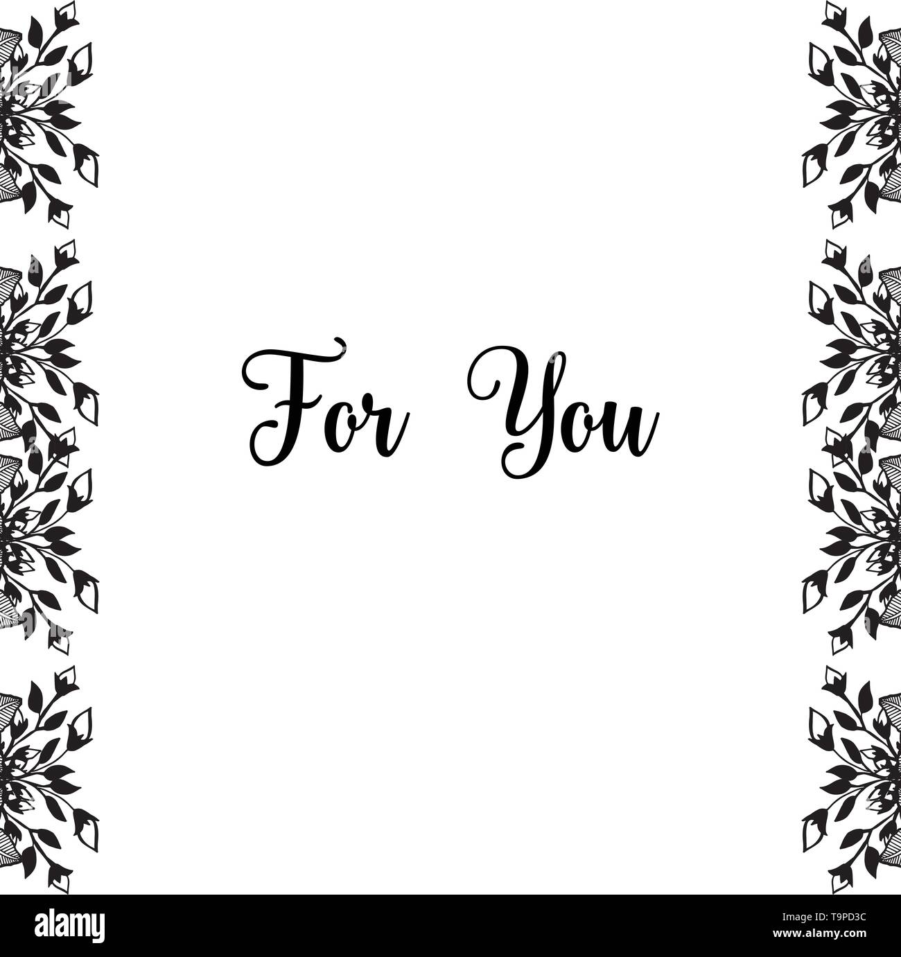 Vector illustration design for you with wallpaper flower frame hand ...