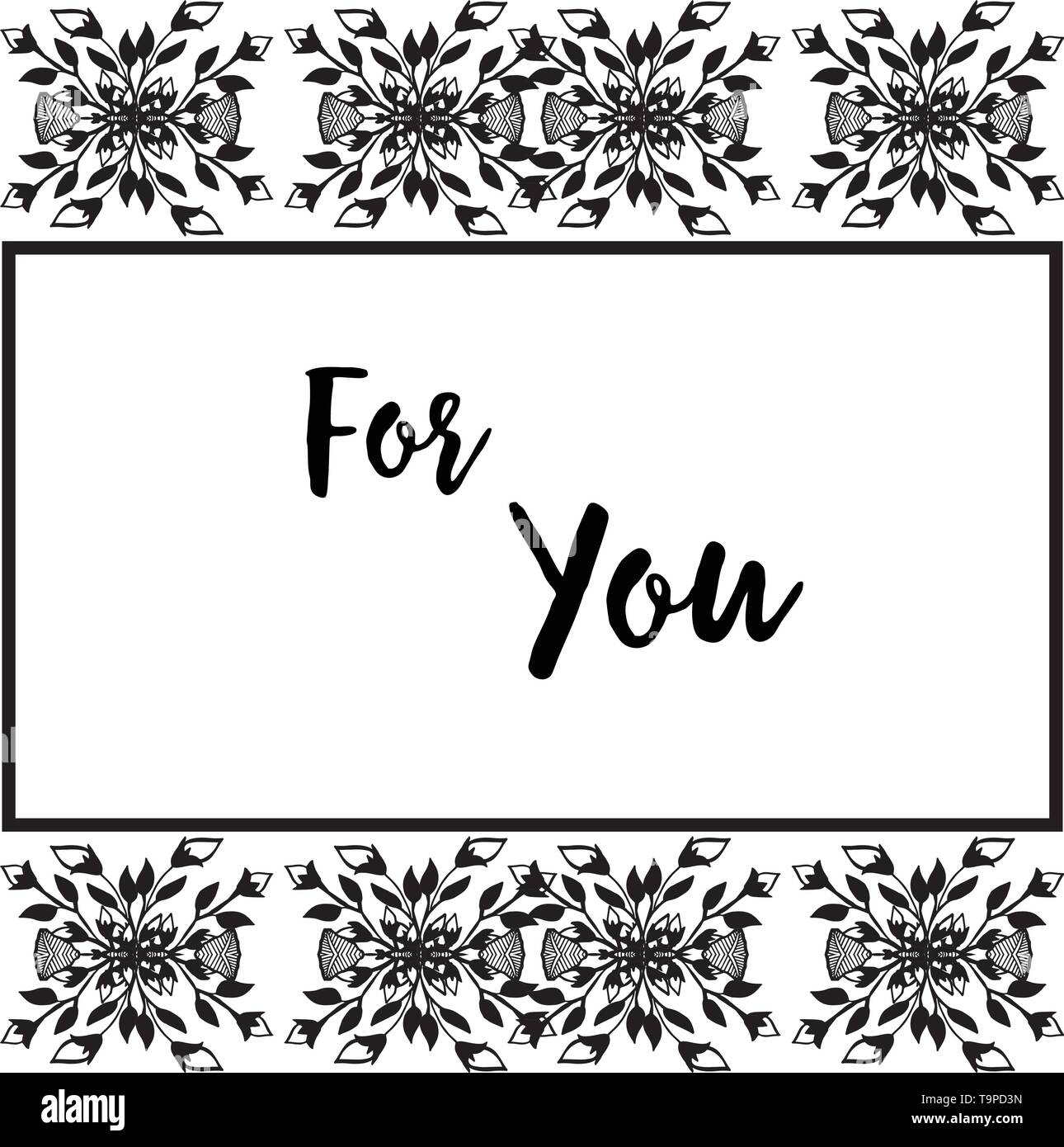 Vector illustration design for you with wallpaper flower frame hand ...