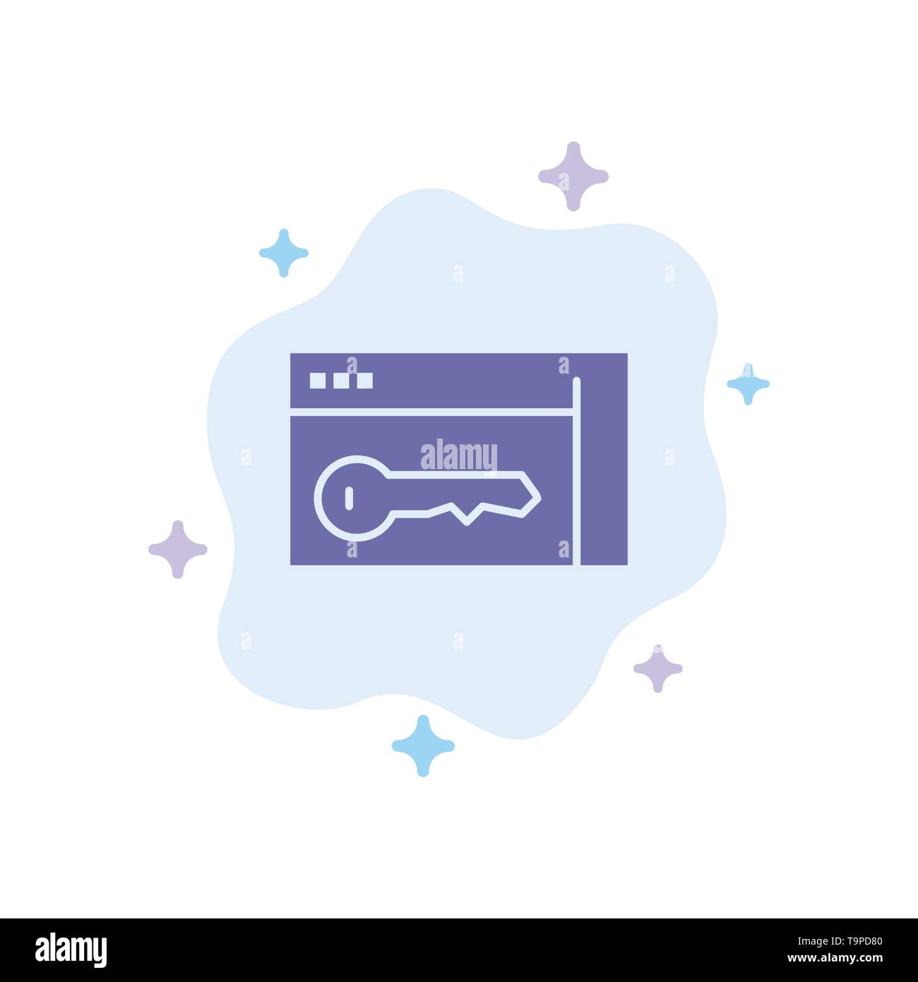 Browser, Security, Key, Room Blue Icon on Abstract Cloud Background ...