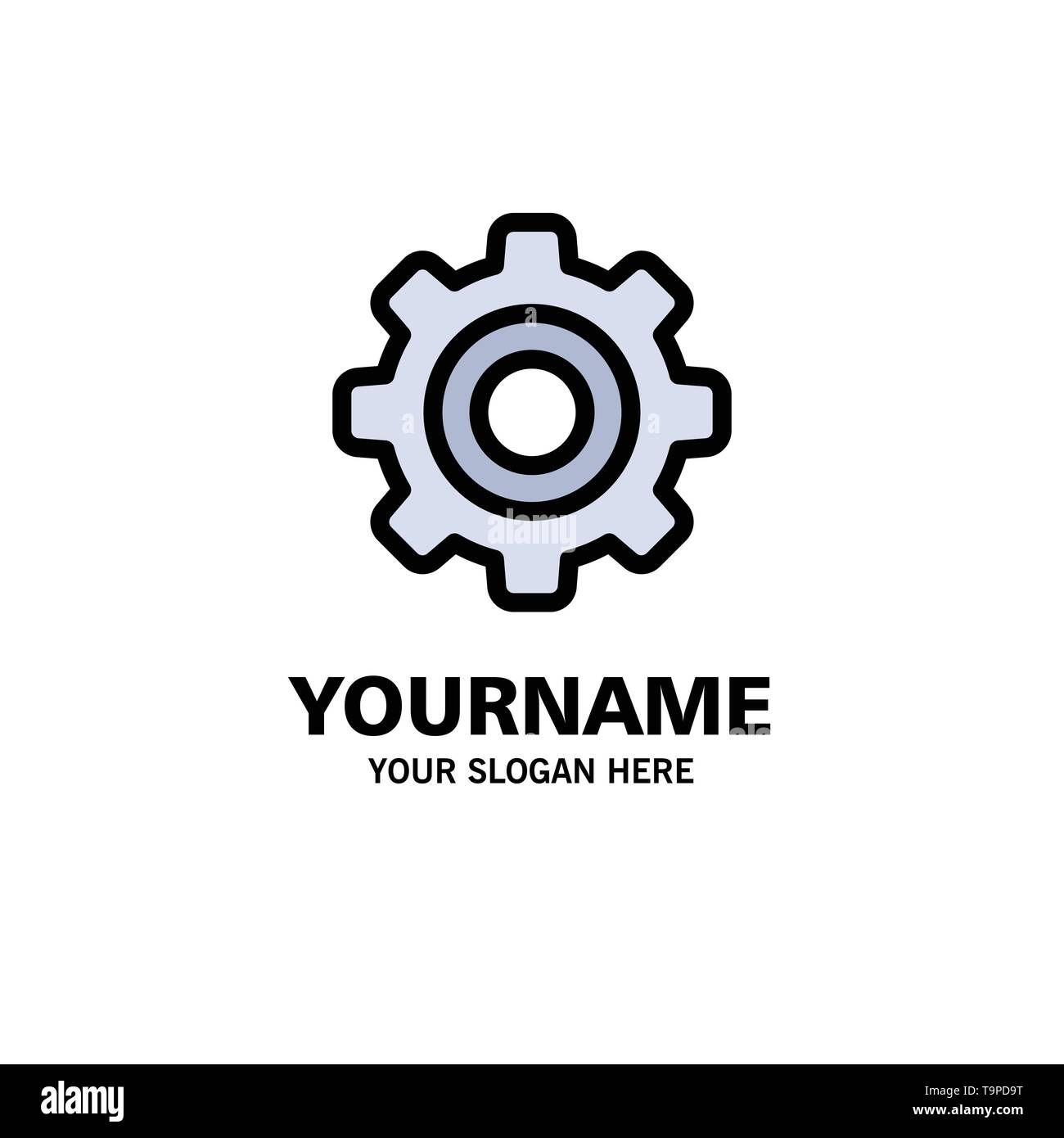Basic, General, Gear, Wheel Business Logo Template. Flat Color Stock ...