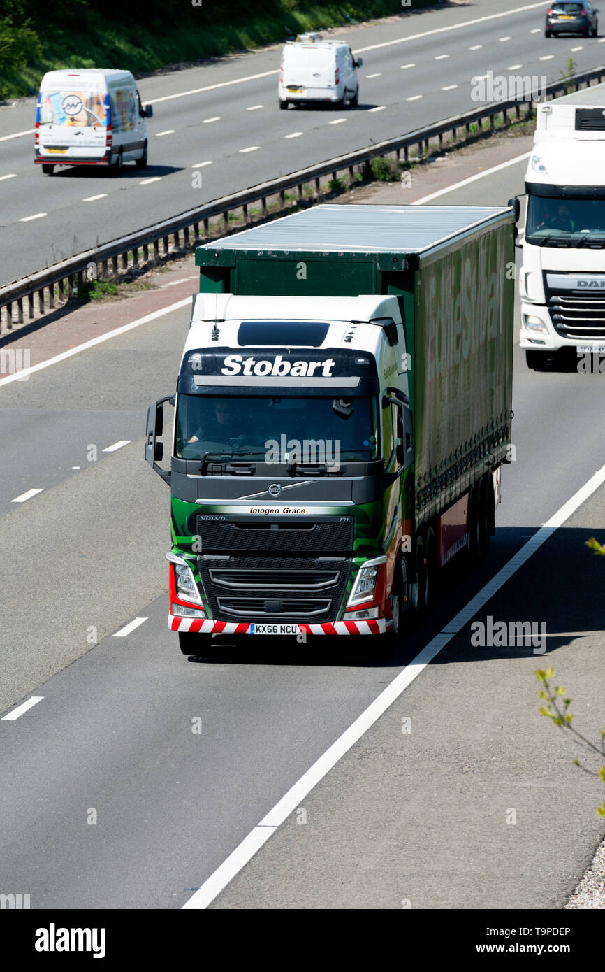Stobart lorry on the M40 motorway, Warwickshire, UK Stock Photo - Alamy