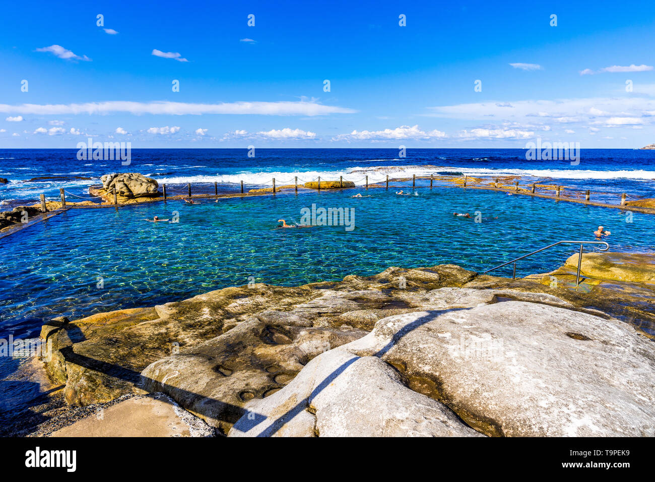 Swimmers in the rock pool, north of Maroubra Beach in Sydney, Australia ...