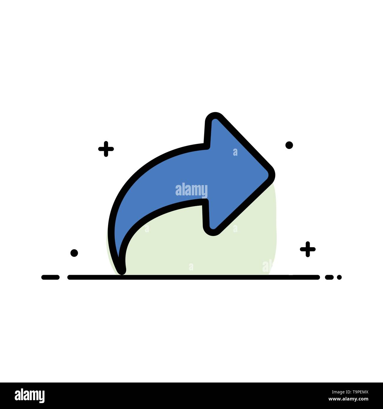 Arrow, Direction, Right, Forward Business Flat Line Filled Icon Vector ...