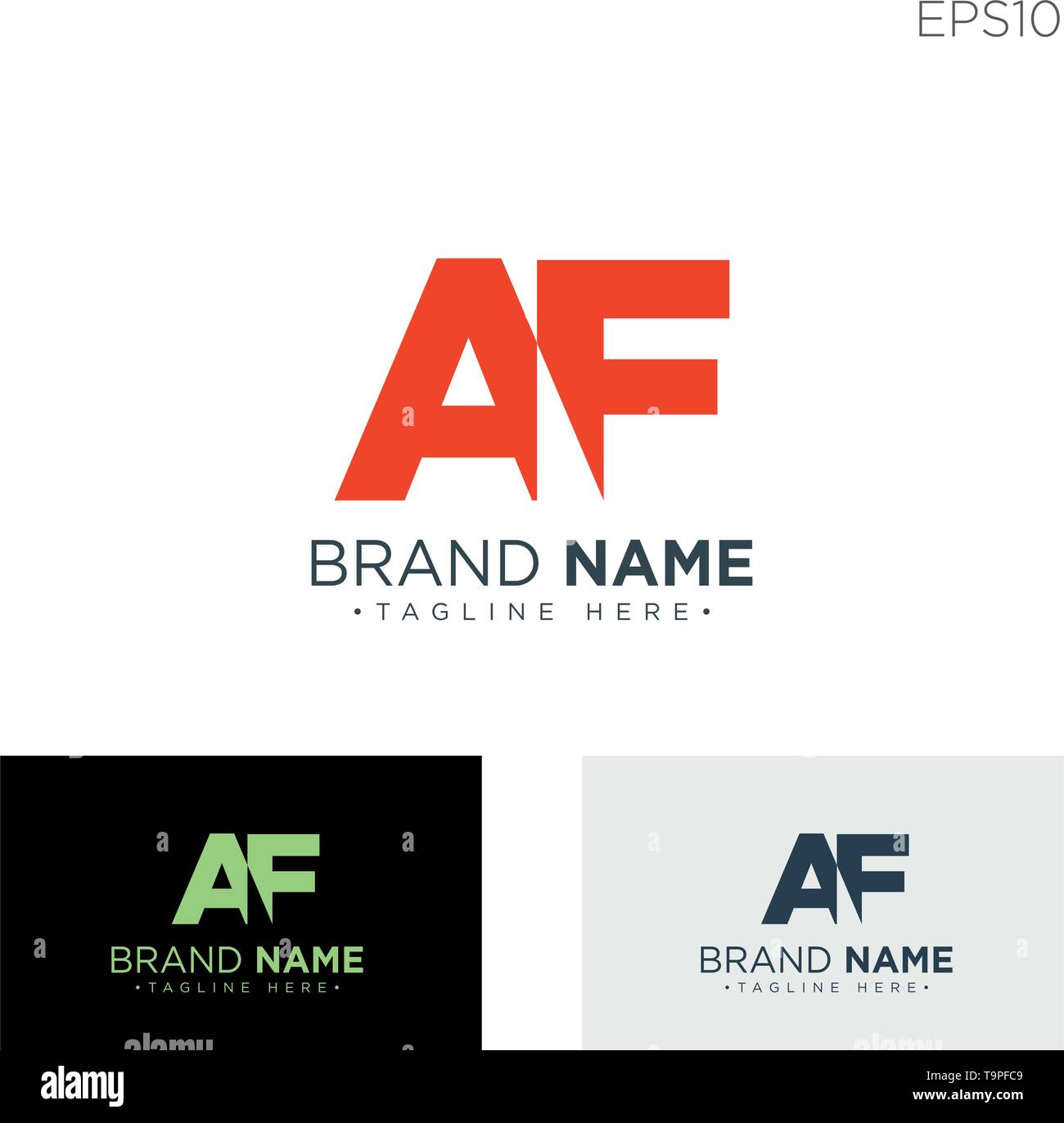 monogram initial af, af logo template black color vector illustration ...