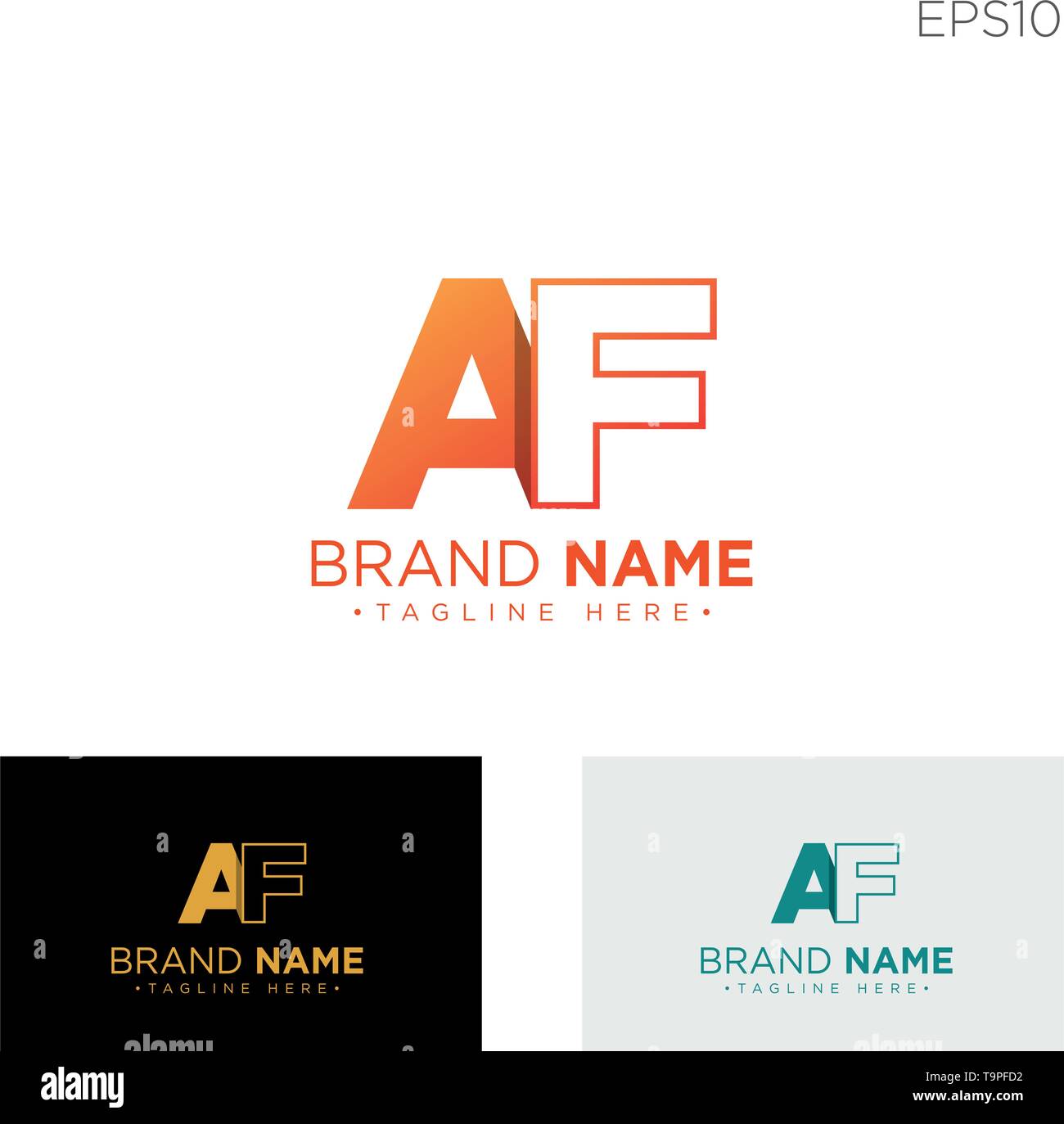 monogram initial af, af logo template black color vector illustration ...