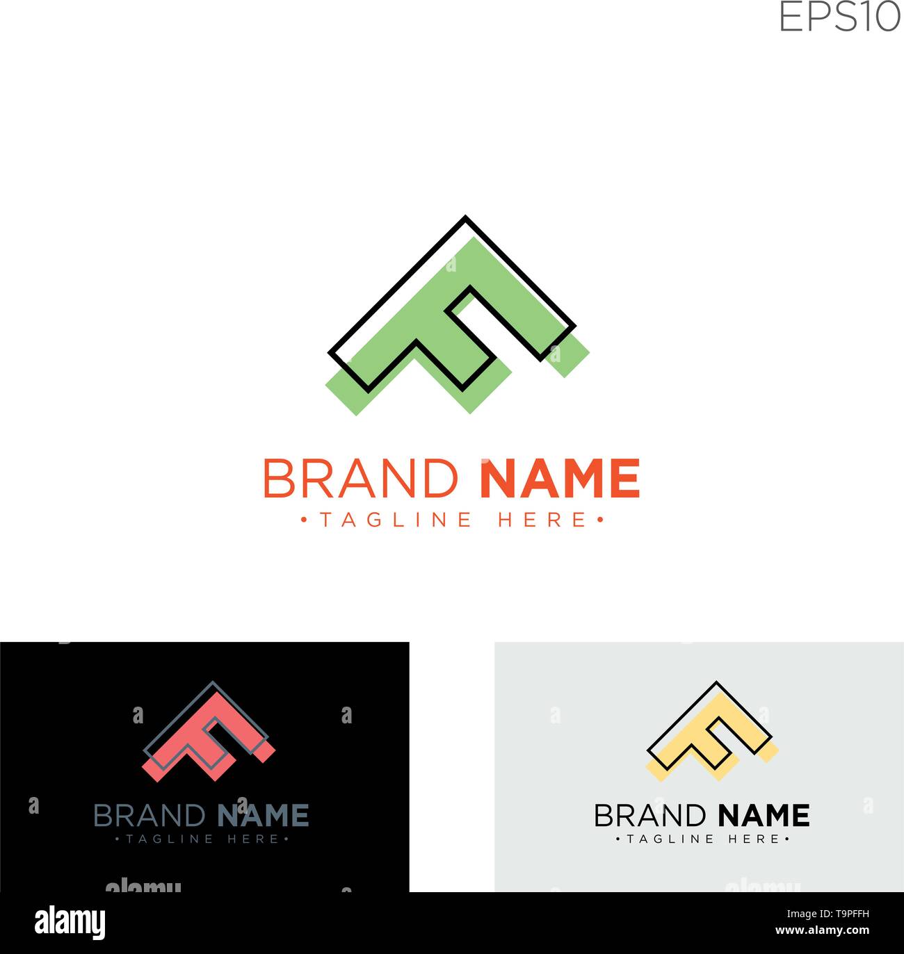 monogram initial af, af logo template black color vector illustration ...