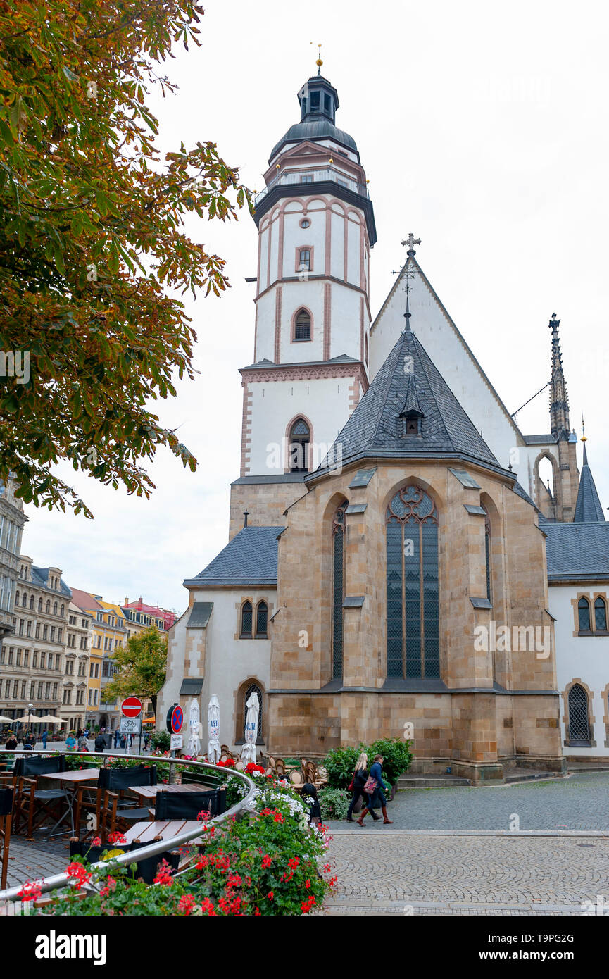 Leipzig, Germany - October 2018: Exterior of St Thomas Church ...