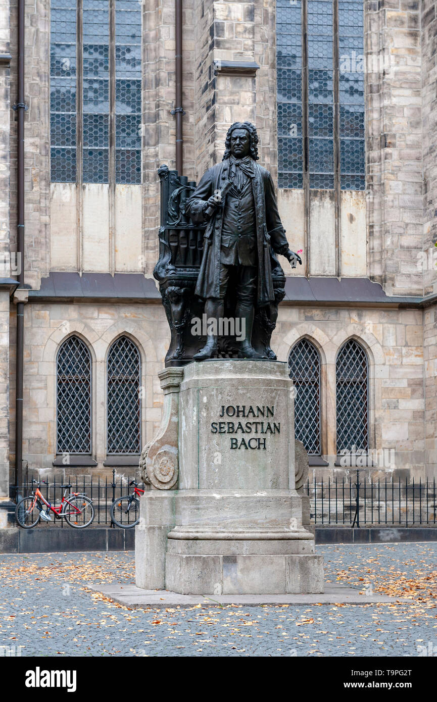 Leipzig, Germany - October 2018: Statue of Johann Sebastian Bach, world ...