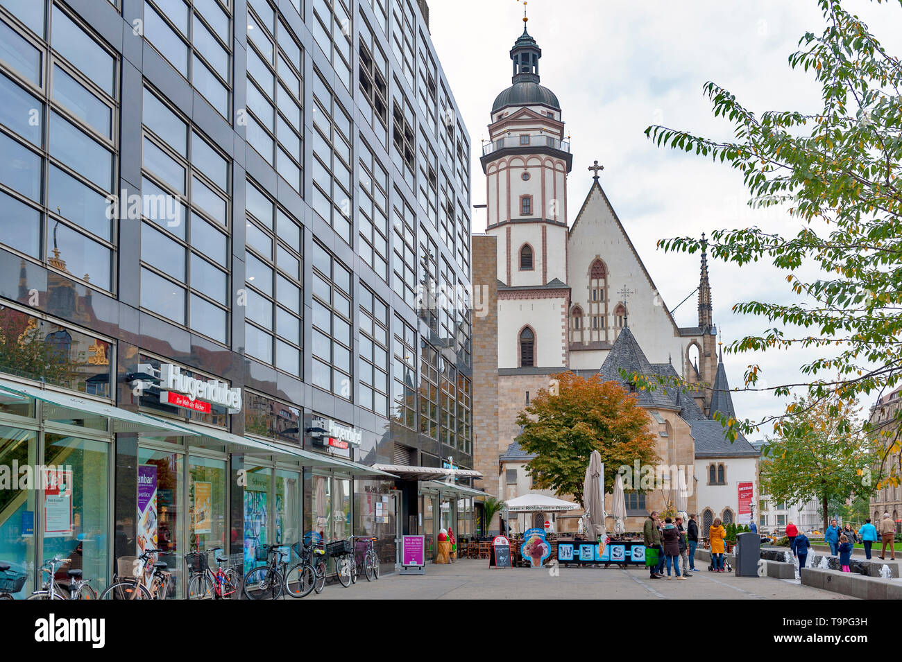 Leipzig, Germany - October 2018: Exterior of St Thomas Church ...