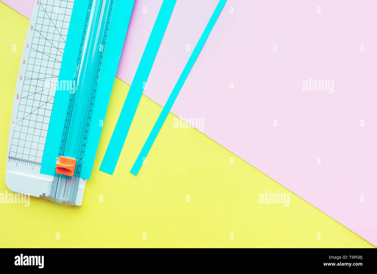 Paper cut with tool in colorful with space background.Hobby decoration ...