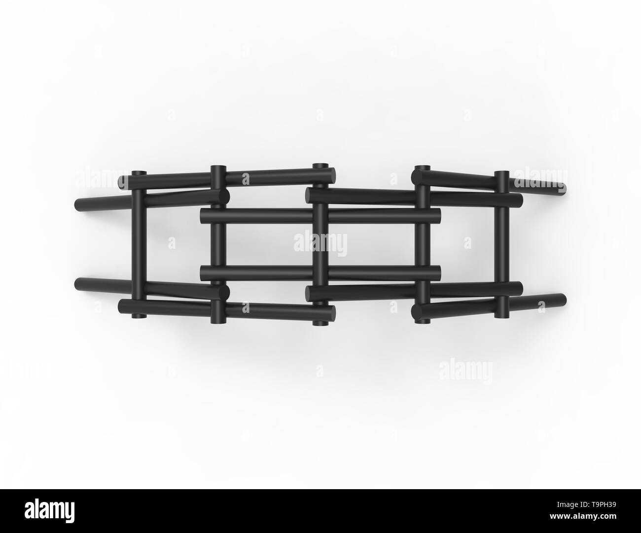 Leonardo Da vinci self supporting bridge isolated in white background ...