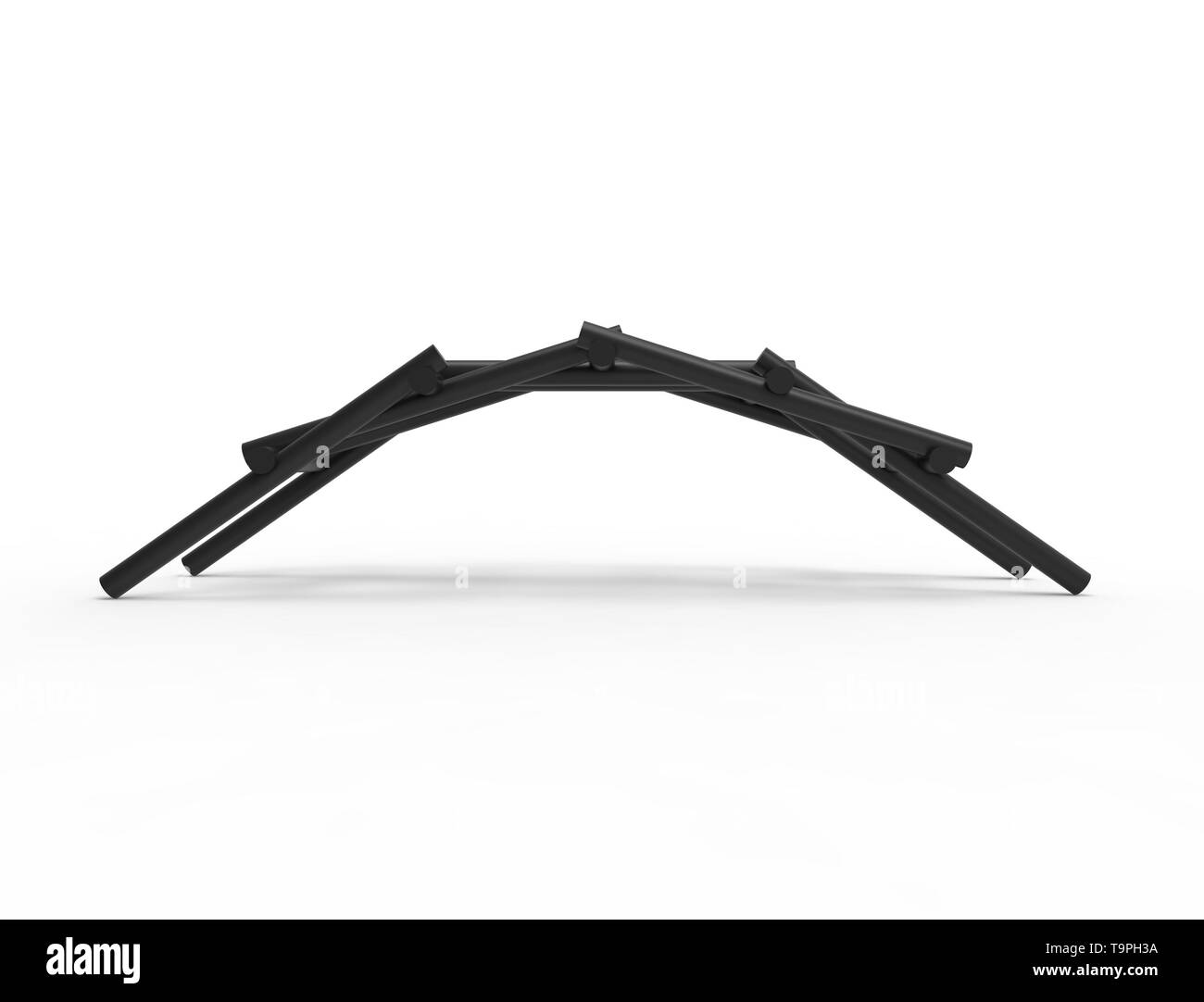 Leonardo Da vinci self supporting bridge isolated in white background ...