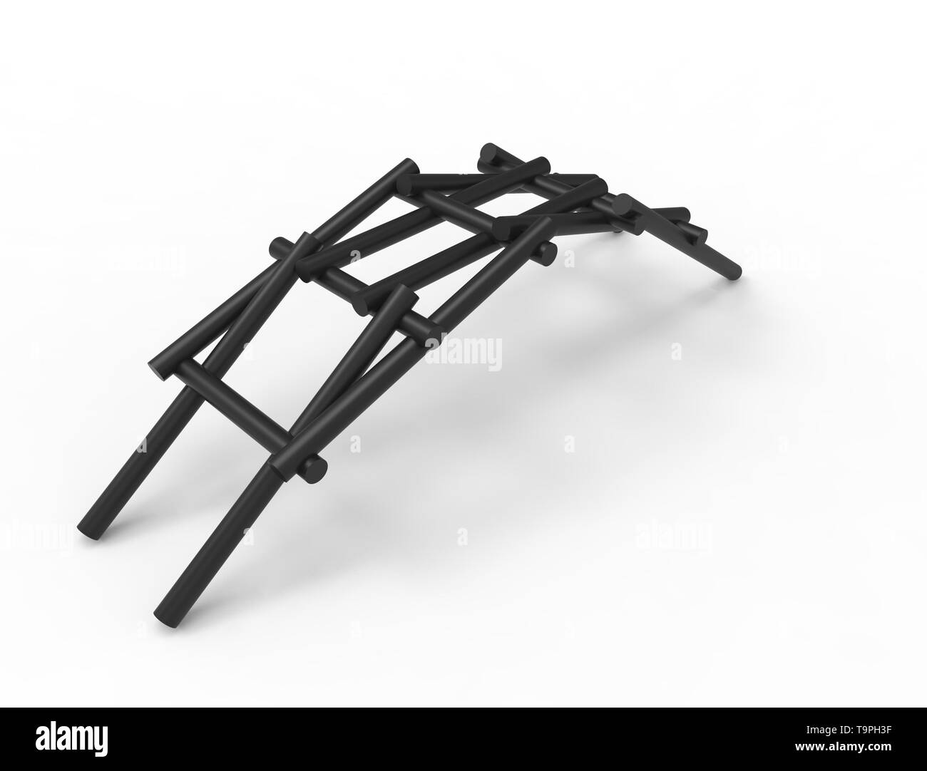 Leonardo Da vinci self supporting bridge isolated in white background Stock Photo - Alamy