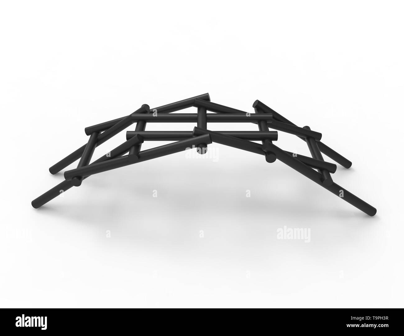 Leonardo Da vinci self supporting bridge isolated in white background Stock Photo - Alamy