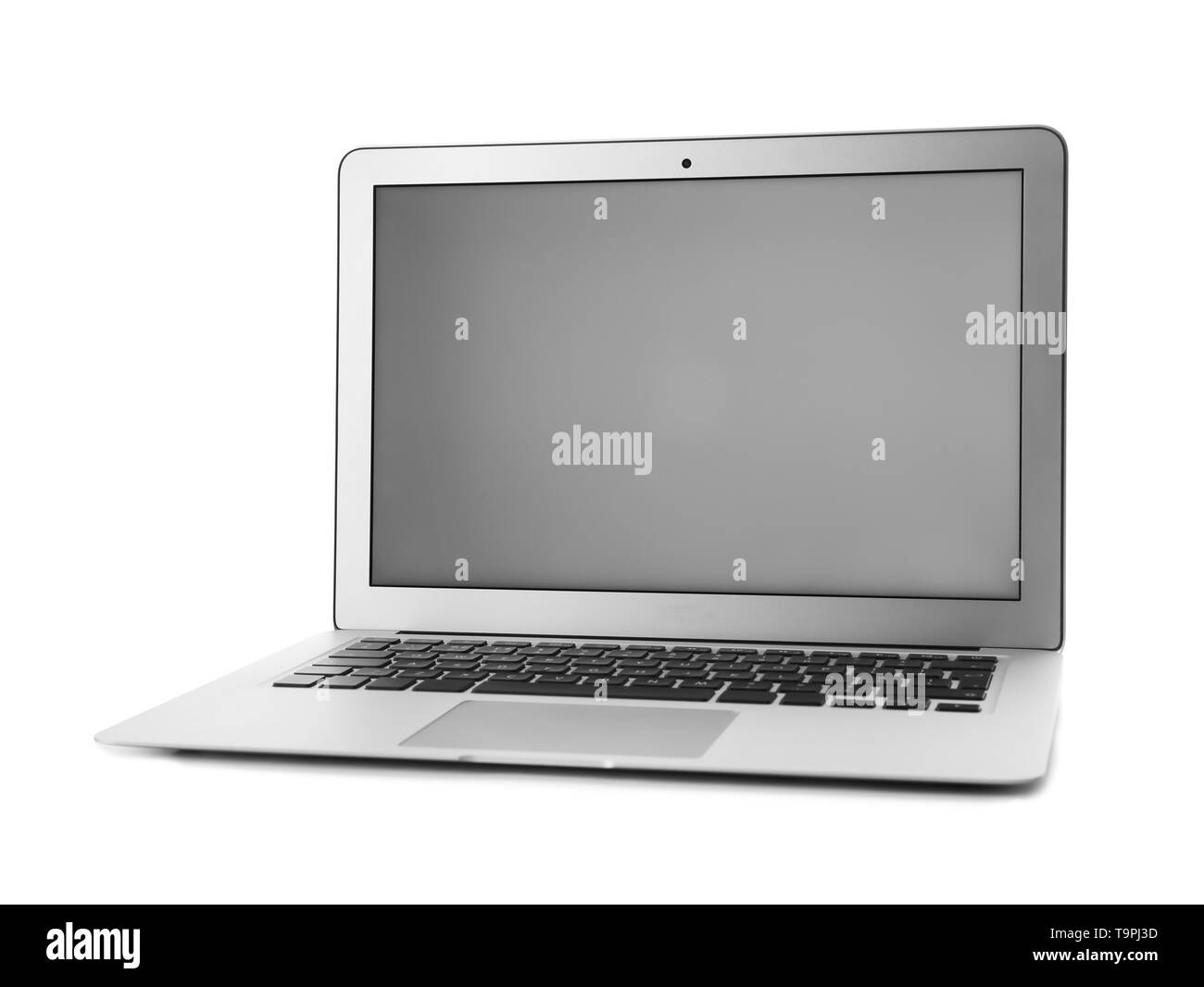 Modern laptop on white background Stock Photo - Alamy