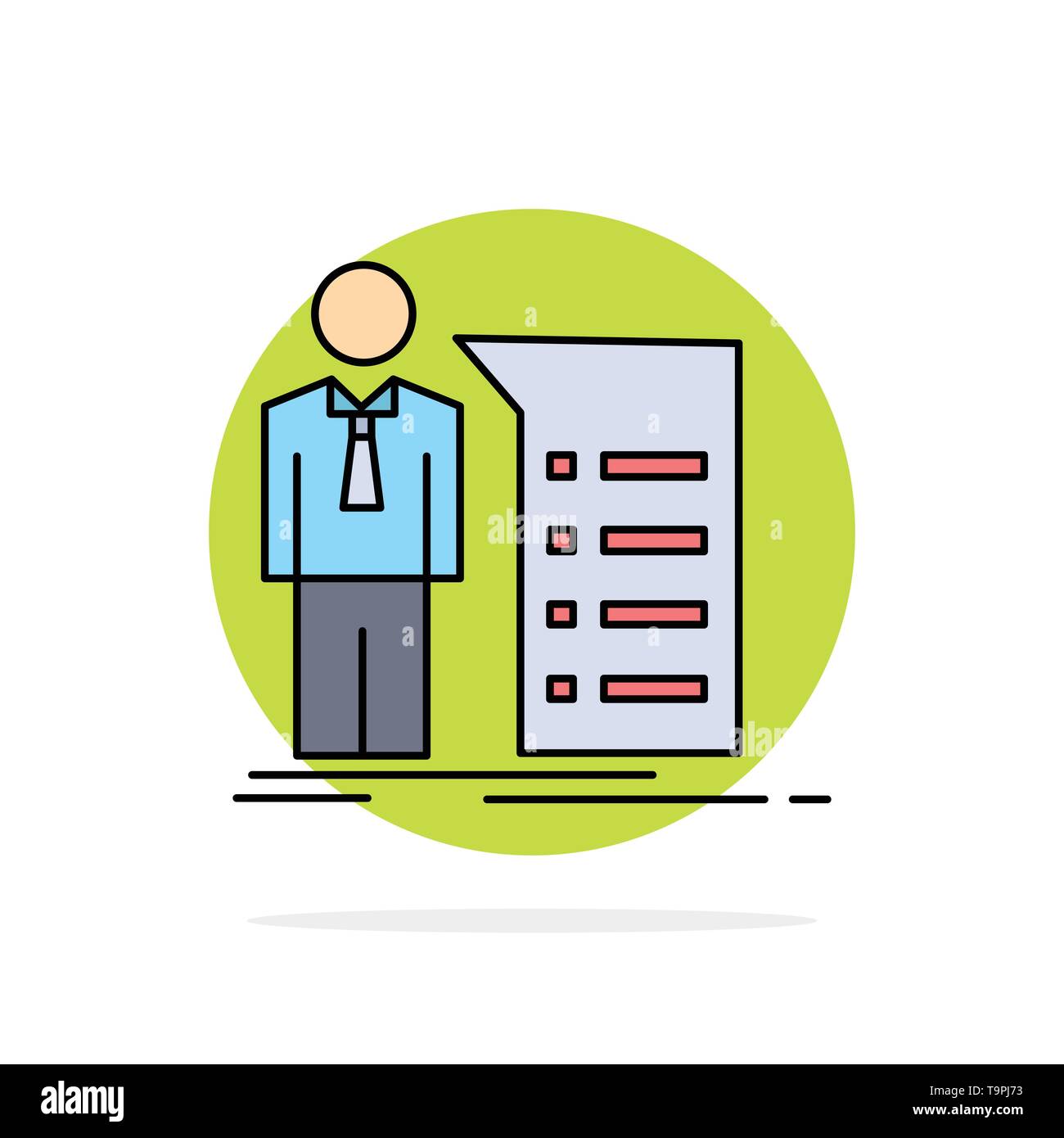 Business, explanation, graph, meeting, presentation Flat Color Icon ...