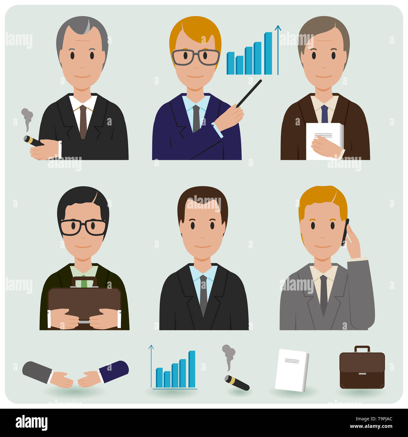 Business men collection. Business people at work in the office ...