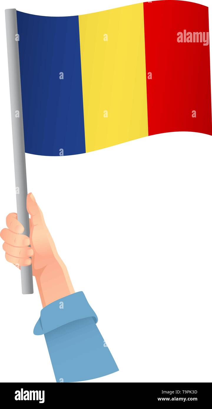 Chad flag in hand. Patriotic background. National flag of Chad vector ...