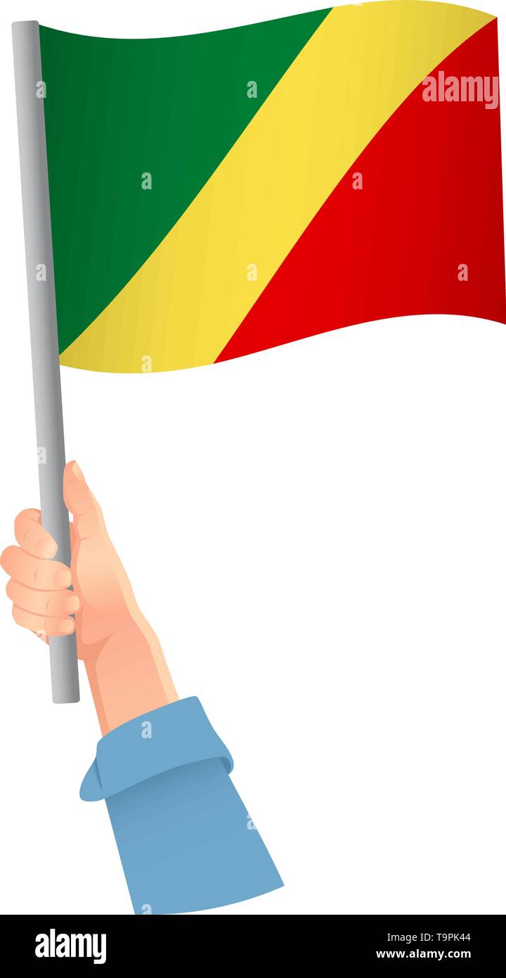Congo flag in hand. Patriotic background. National flag of Congo vector ...
