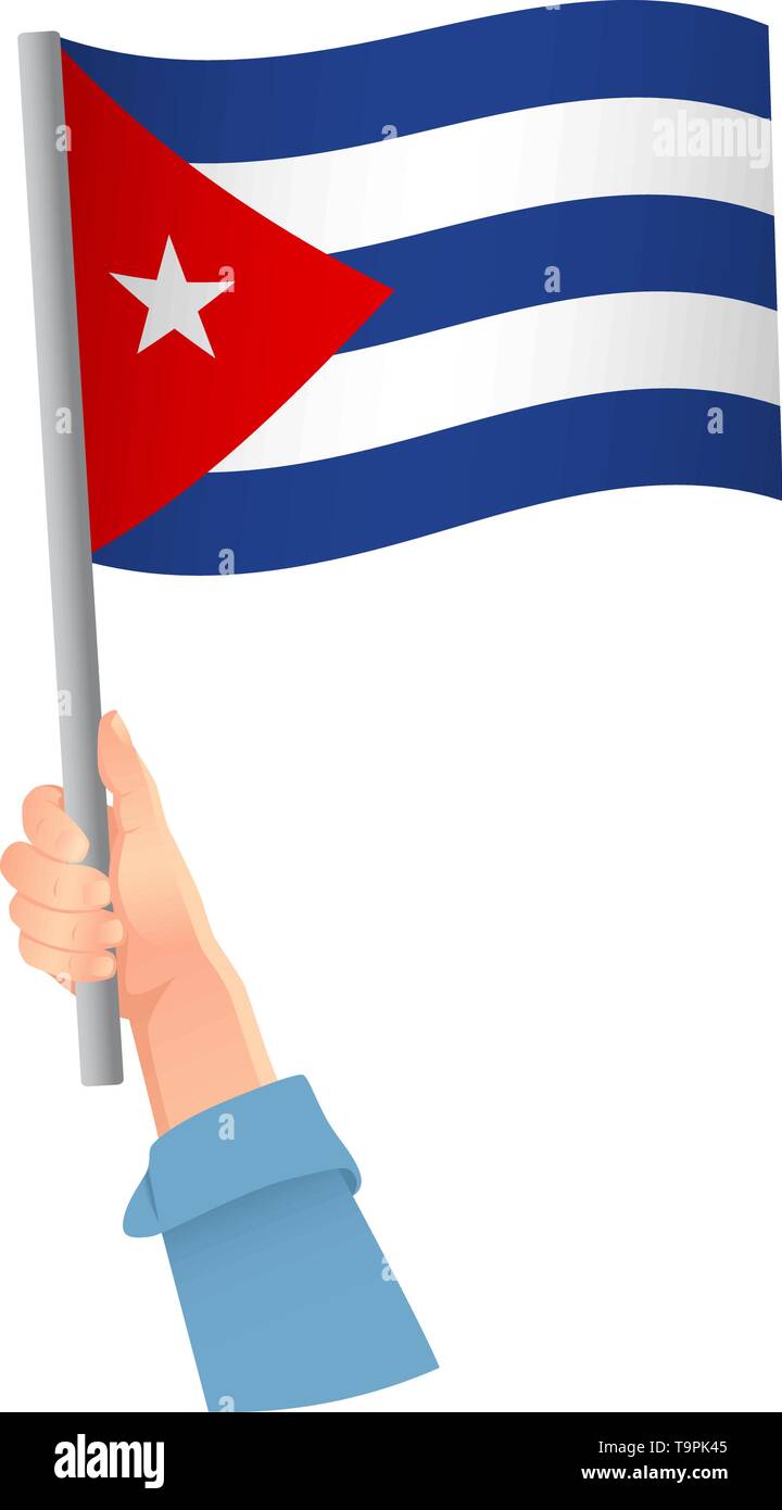 Cuba flag in hand. Patriotic background. National flag of Cuba vector ...
