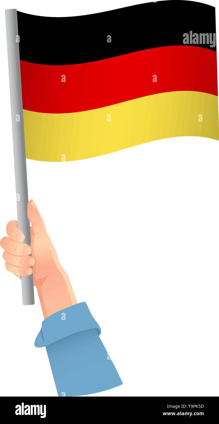 Germany flag in hand. Patriotic background. National flag of Germany ...