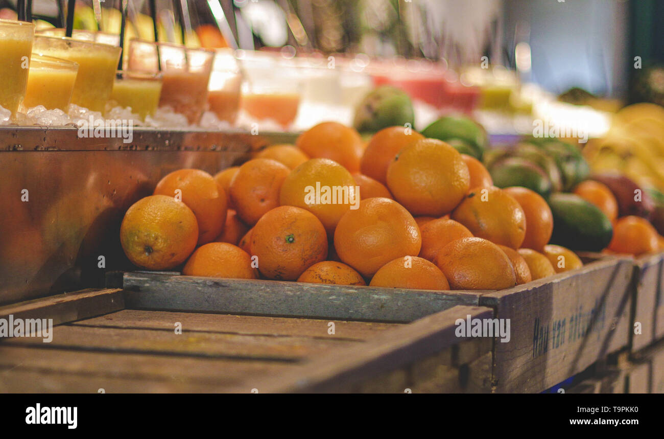 Delicious healthy food on display on a table Stock Photo - Alamy