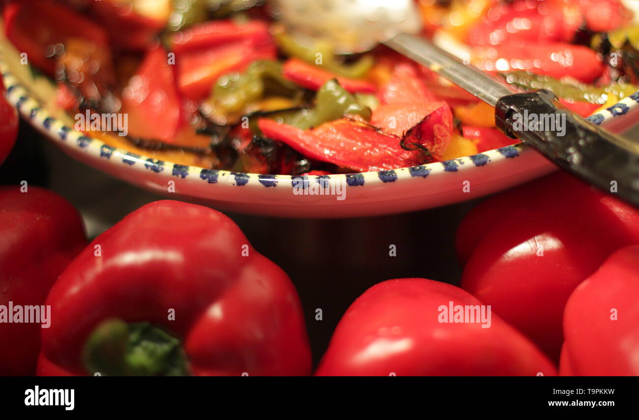 Delicious healthy food on display on a table Stock Photo - Alamy