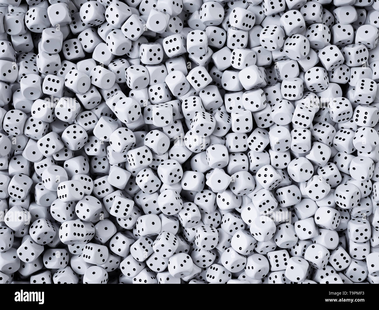 Dice heap background. 3d rendering illustration Stock Photo - Alamy