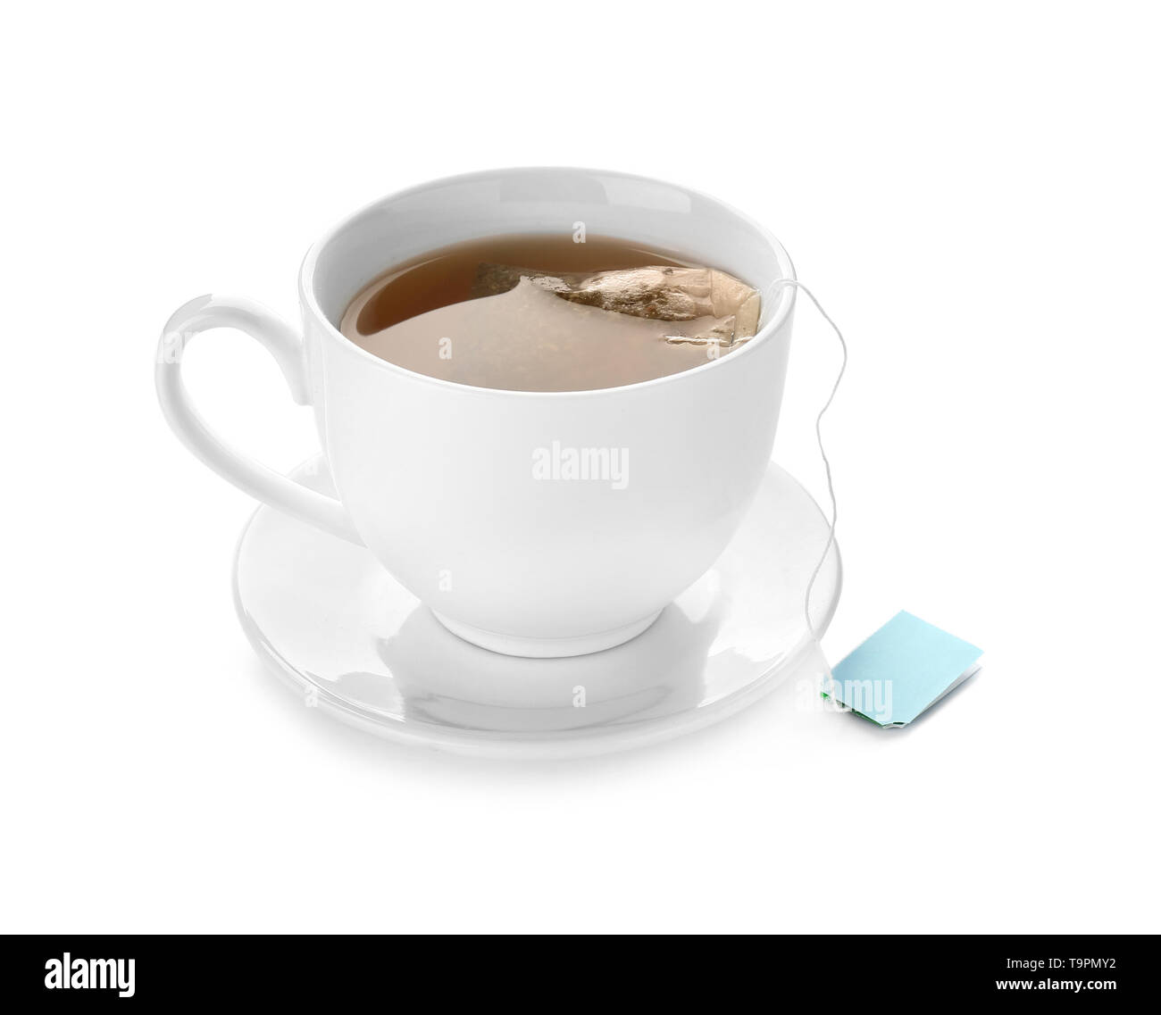 Cup of hot tea on white background Stock Photo - Alamy