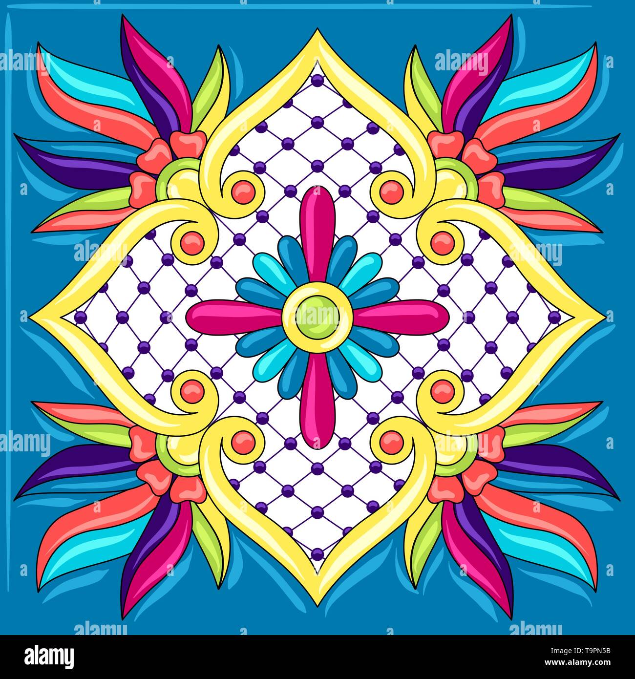 Mexican talavera ceramic tile pattern Stock Vector Image & Art - Alamy