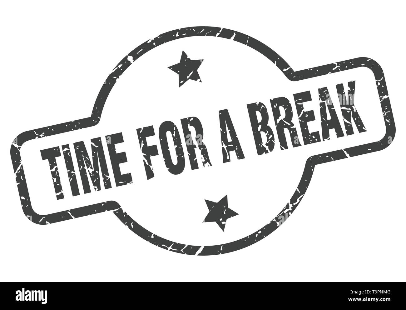 time for a break vintage round isolated stamp Stock Vector Image & Art ...